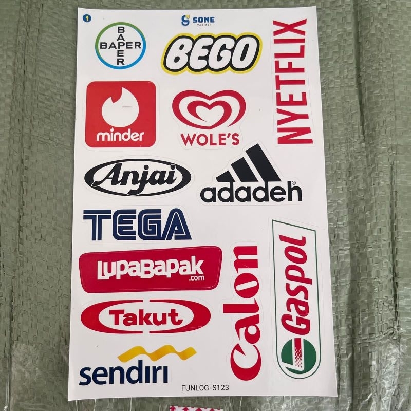 13 STICKERS SELL pcs STICKER PACK BRAND PARODY HUMOR CUTE TYPO LOGO ...