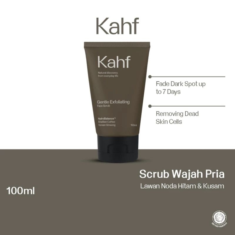 HITAM Kahf Gentle Exfoliating Face Scrub 100ml - Men's Facial Treatment ...