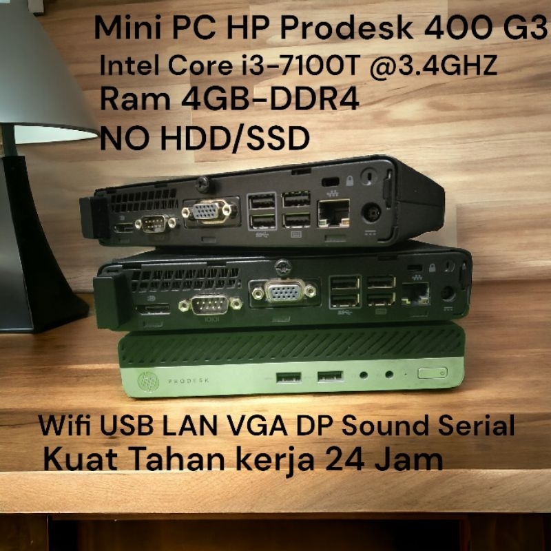 Mini PC HP Prodesk 400 G3 Core i3 Gen 7 Only 4GB DDR4 Ram No HDD/SSD ...