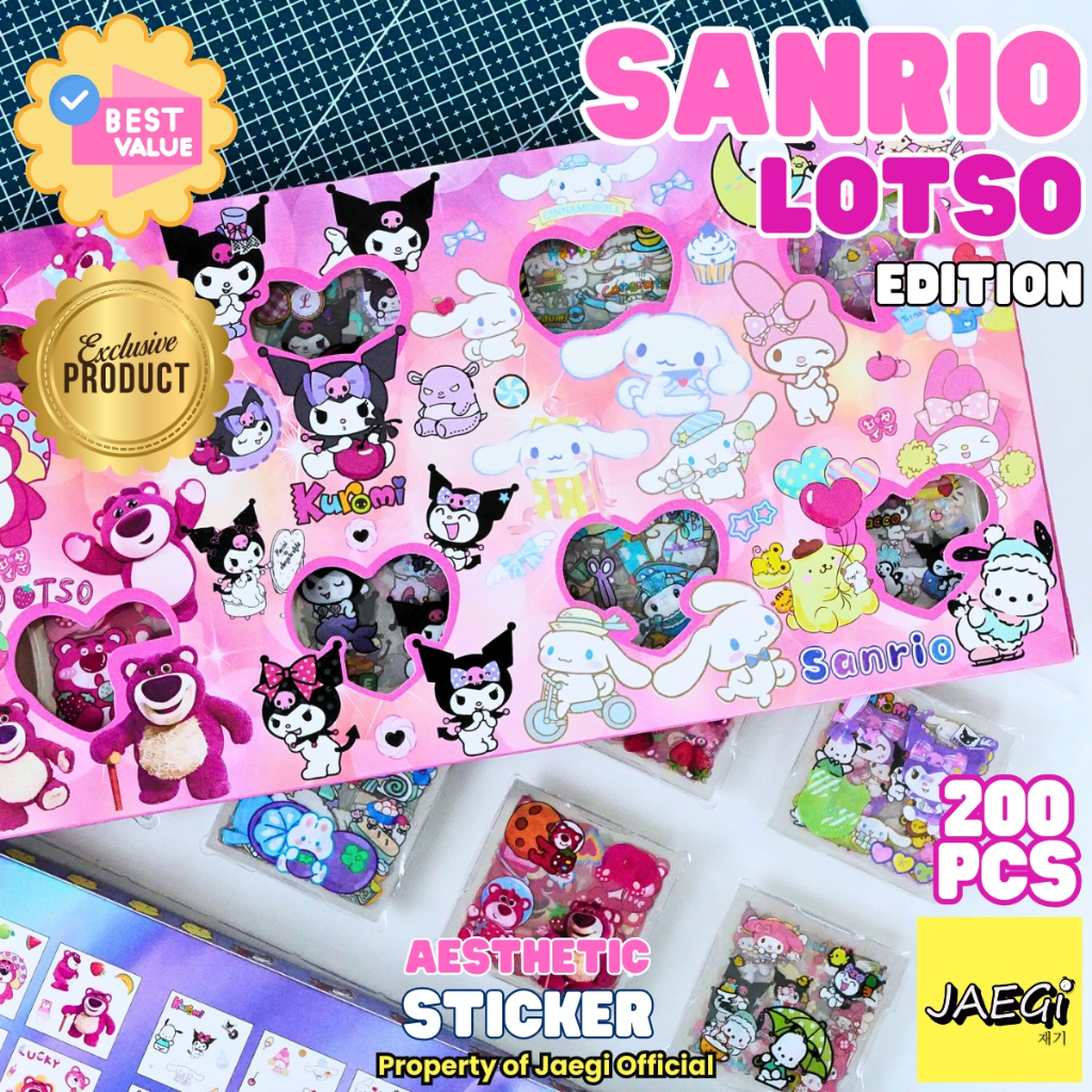 Jaegi - Premium Big Sanrio x Lotso Sticker Box Contains 200pcs ...