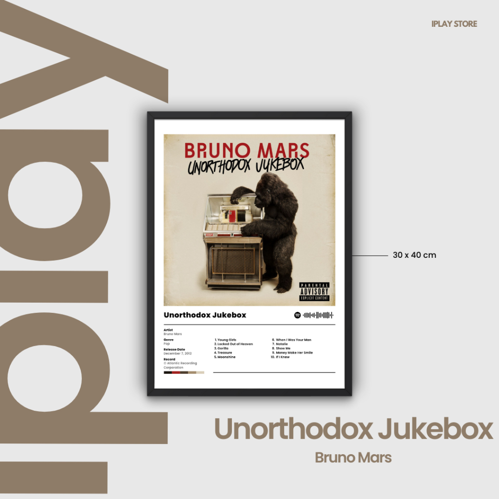 HIASAN DINDING Wall Decoration Frame Music Album: Bruno Mars ...