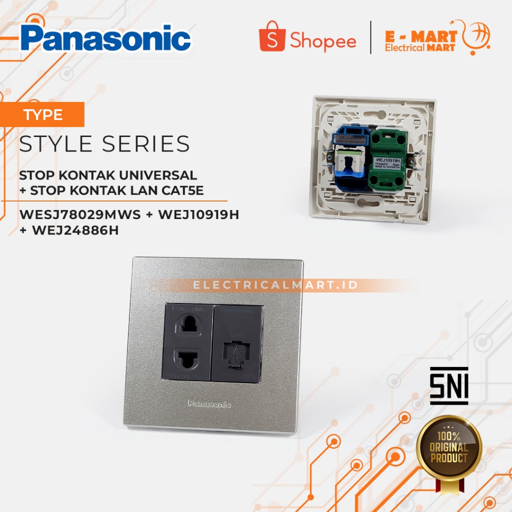 Panasonic Combination Of universal Socket And Data Socket CAT6 78029 ...