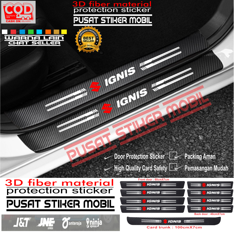 Sticker Carbon Sill Plate Car Ignis 3D Door Sill Plate Guard Suzuki ...
