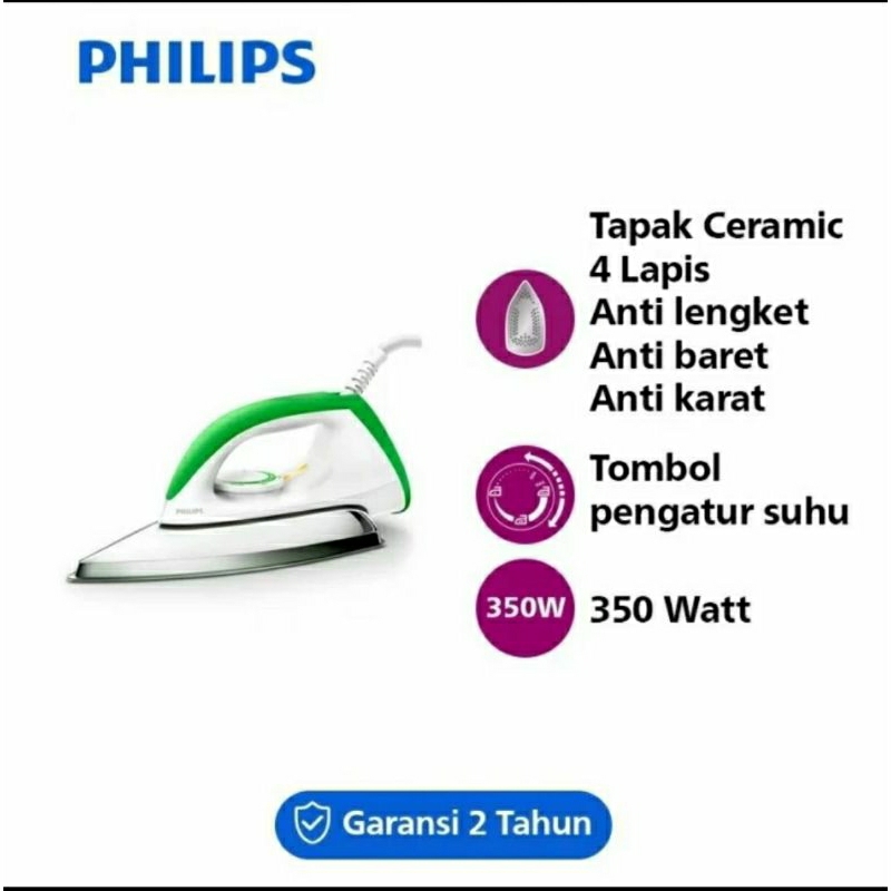 Philips HD1173/70 Dry Sertika Classic Dry Iron 350W Official Warranty ...