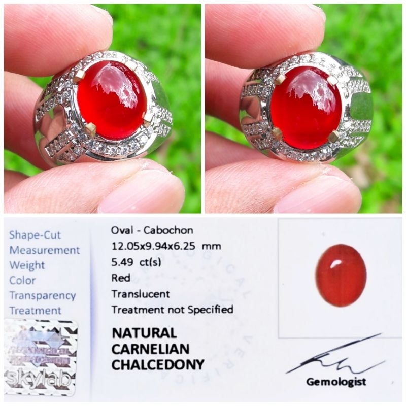 Red Baron Agate Ring Top Quality Red Carnelian Chalsedony Memo | Shopee ...