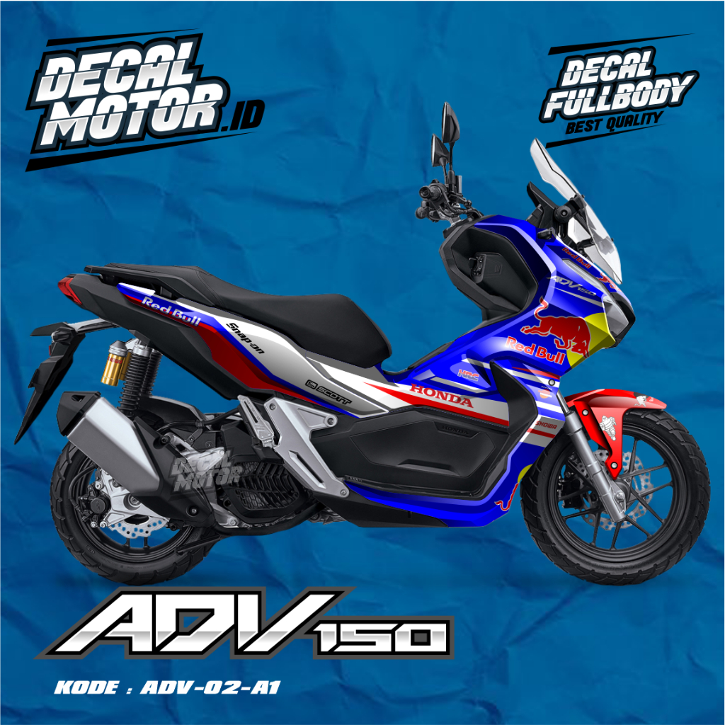 Honda Adv 150 Striping Fullbody Blue Decal Sticker - Adv Full Block ...