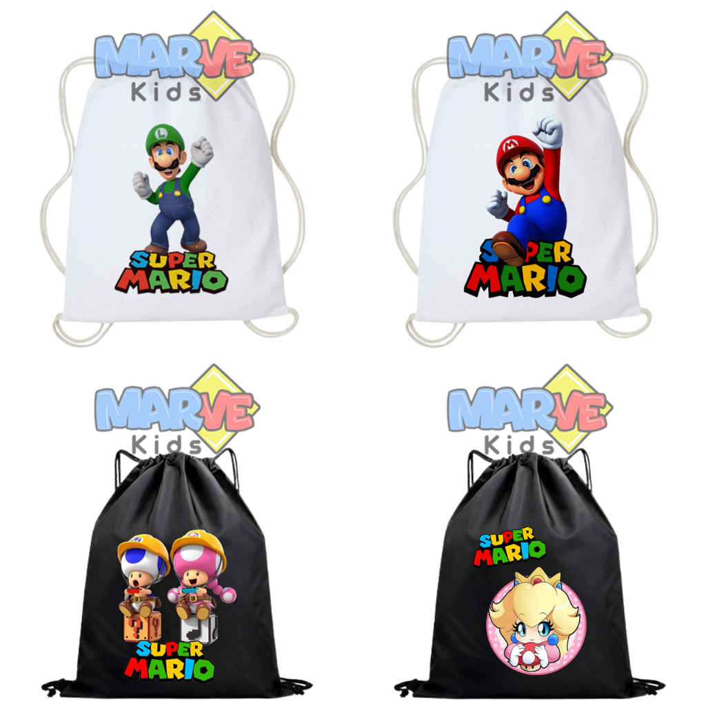 Drawstring Bag Sling Bag Super Mario String Bag School Birthday ...