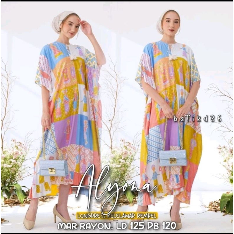(SEMERBAK) Original BATIK LONGDRESS ALYORA TEJO MEMORY OF RAYON PREMIUM ...