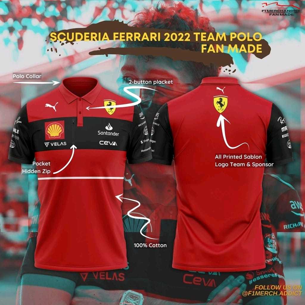 KEMEJA Polo Shirt F1 Scuderia Formula 1 Team 2022 | Shopee Malaysia
