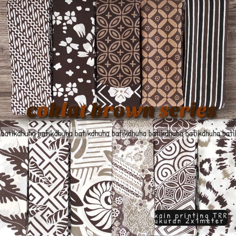 TRR printed soft pastel batik cloth, old brown batik, 2x1 meter ...