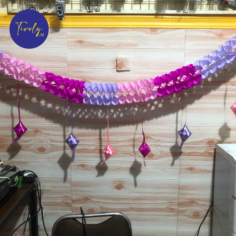 UNGU Paper Garland KETUPAT Pink Purple | Slinger Ketupat | Eid Al-Fitr ...