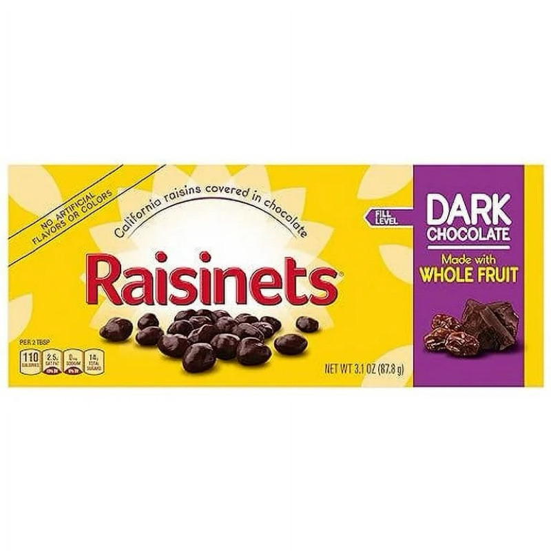 Raisinets Dark Chocolate California Raisins Covered In Chocolate 87.8g ...