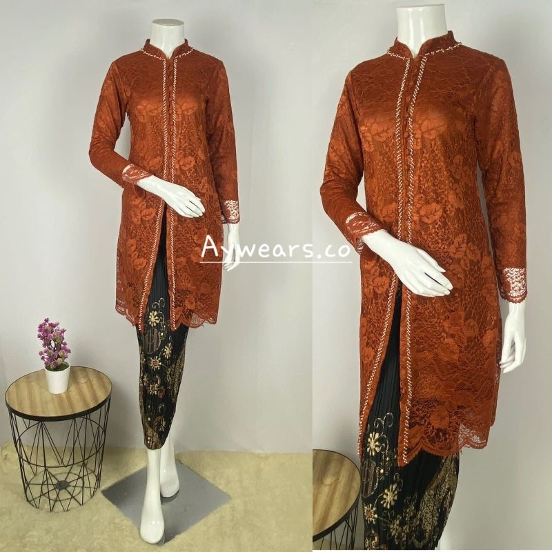 Aywears_ melayu tunic Kurung kebaya Set/ Burkat bracket kebaya/ brukat ...