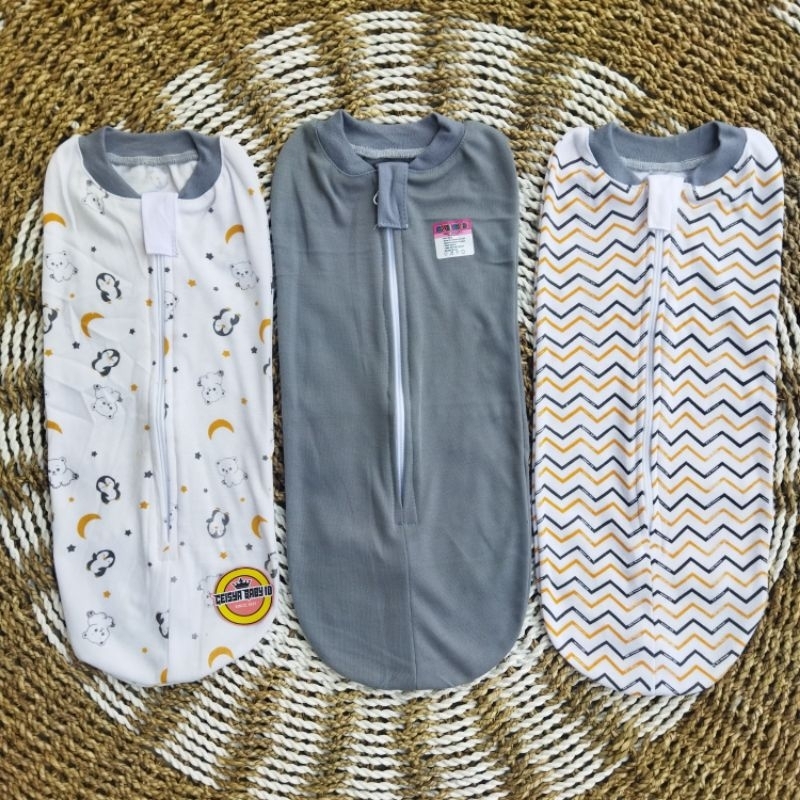3 Pcs Instant zipper baby swaddles for newborns, gray series | Shopee ...