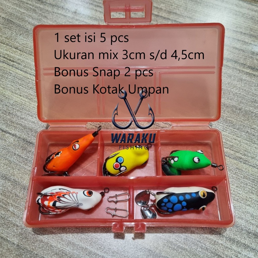 1 set of Soft Frog Casting Bait contains 5 pcs 3 cm to 4,5cm (BONUS ...
