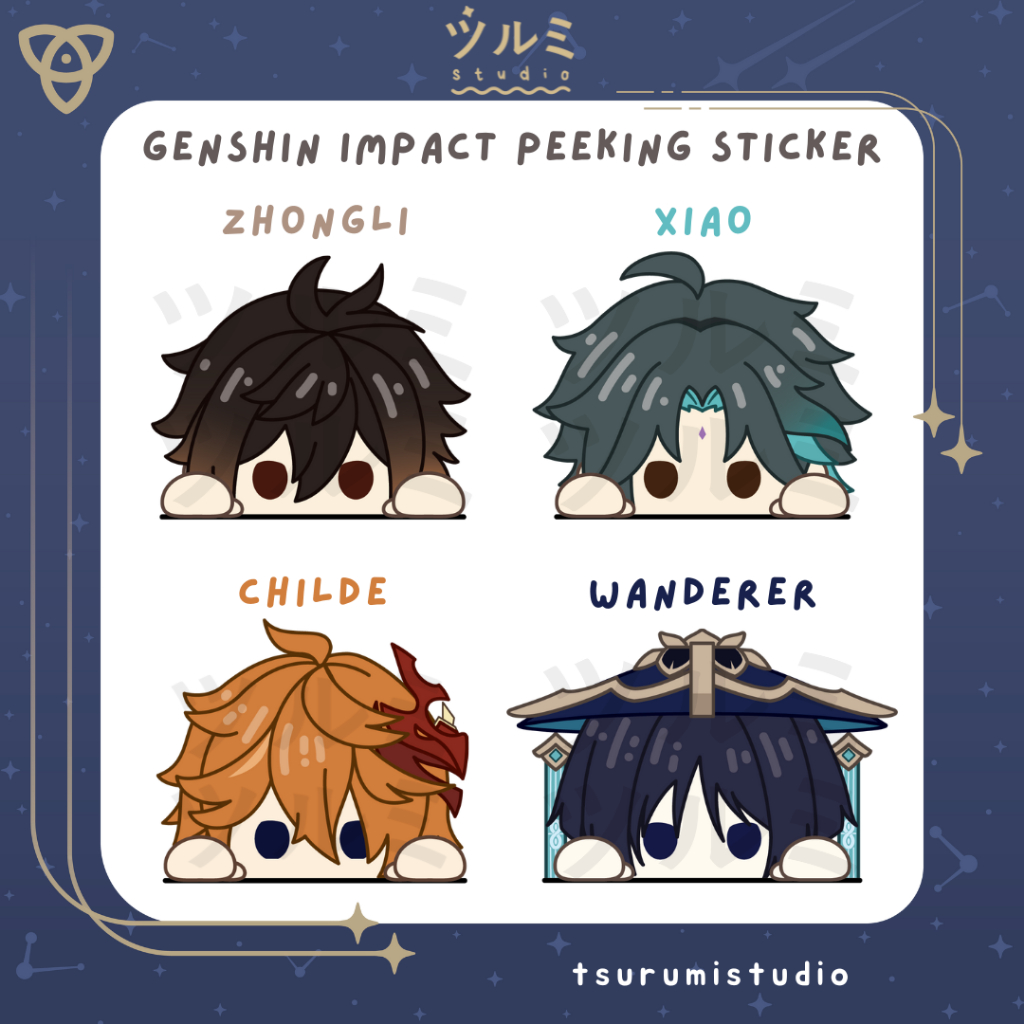 Genshin Impact Peeking Sticker / Peeker Sticker / Peeking Sticker (Boys ...