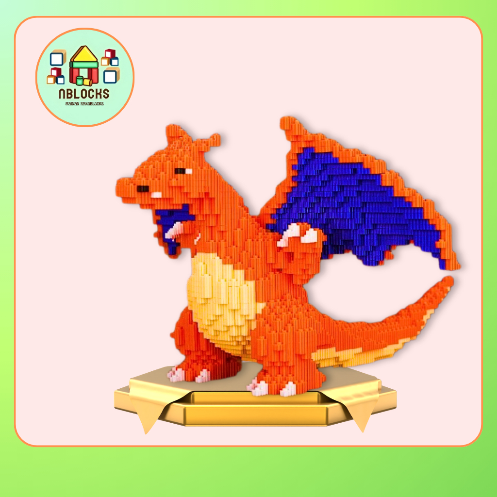 Nano Blocks POKEMON CHARIZARD 3D Model, Stacking Block Toys, Animation ...