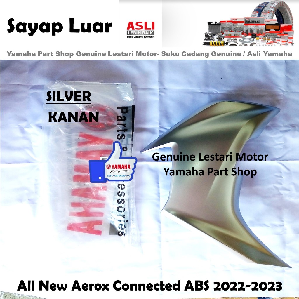 Original Yamaha Silver All New Aerox Connected Right Outer Wing Cowling ...