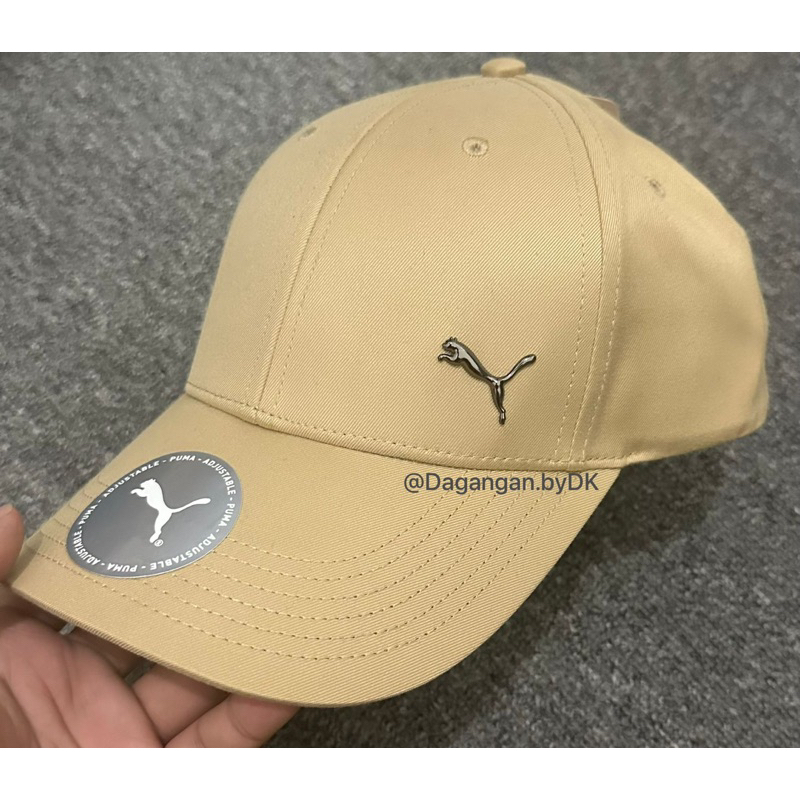Original Puma Metal Logo Hat 100% Brown Beige | Shopee Malaysia