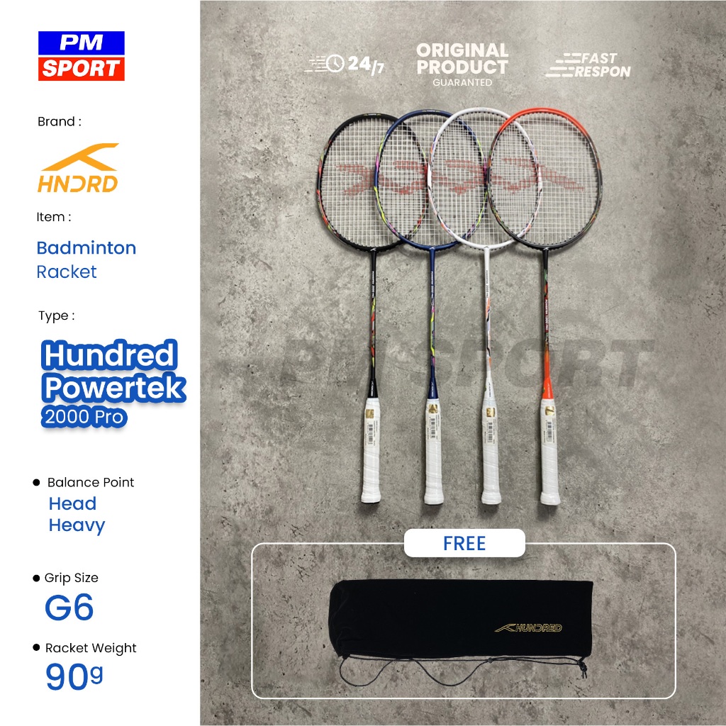 Badminton Racket/HUNDRED POWERTEK 2000 PRO ORIGINAL | Shopee Malaysia
