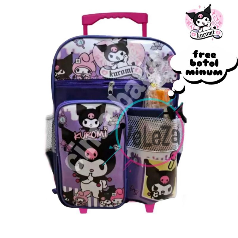 Children's Trolley Backpack Sanrio KUROOMI Cinnamorol Melody Push Bag ...