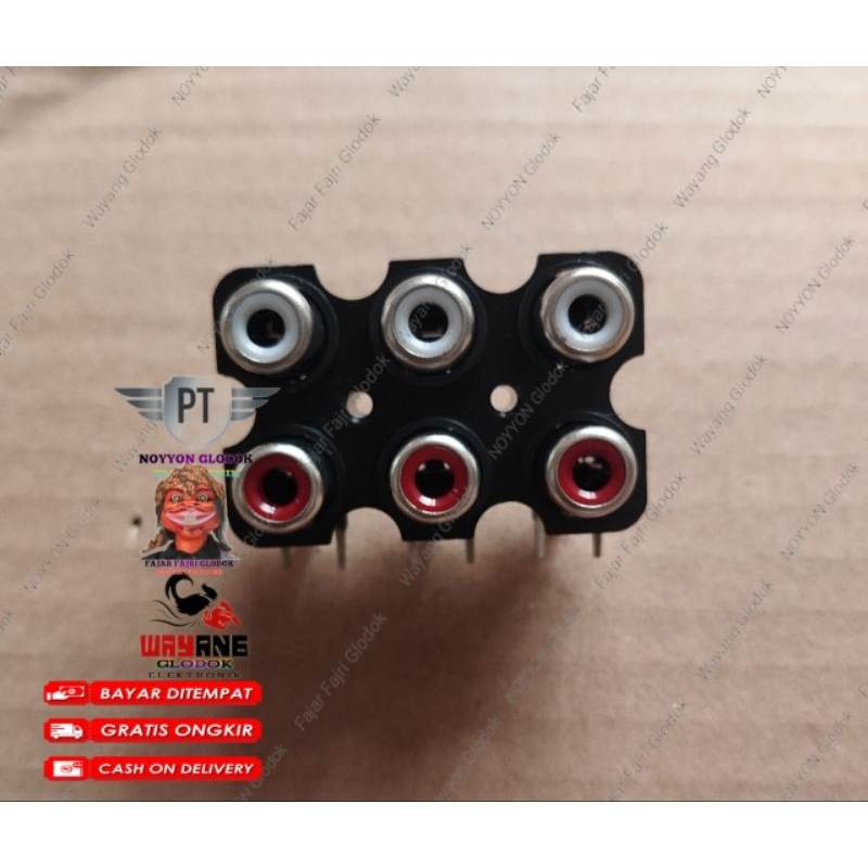 Rca Socket 6 Pin Socket Rca 6 Holes 3x3 input Socket 6 Bell Feet ...
