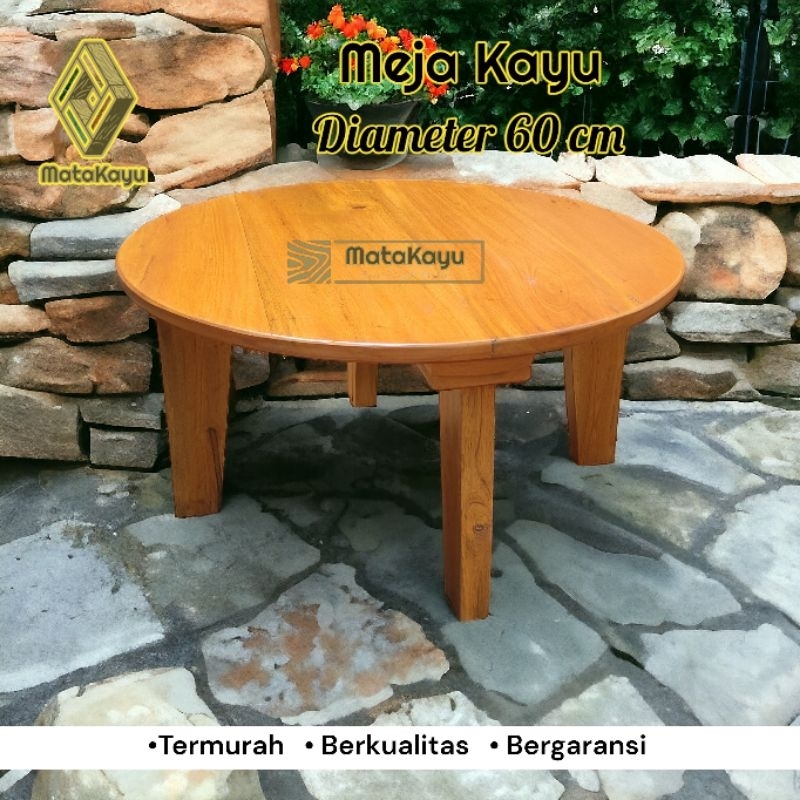 KAYU Minimalist Round Wooden Table Guest Table Round Table lesehan ...