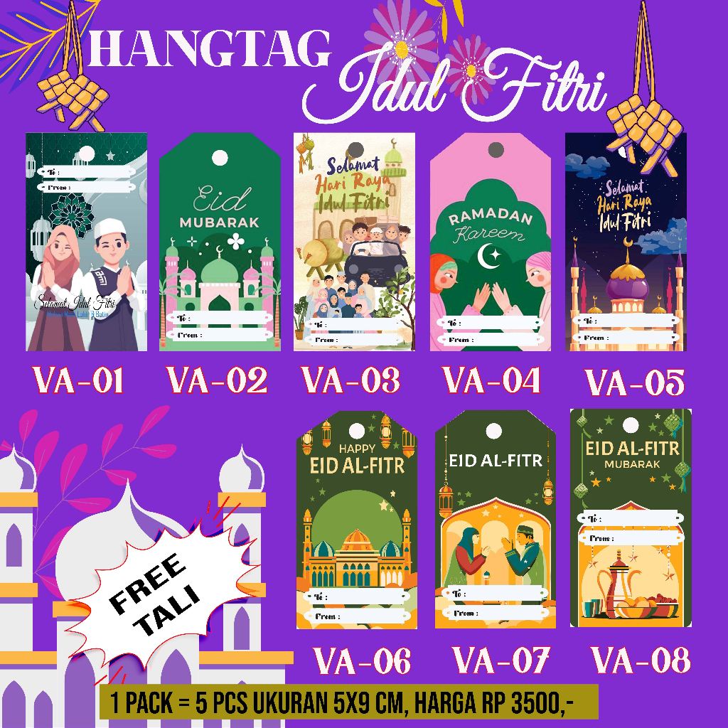 Hang TAG EID PARcel LABEL GREETING CLOTHES EID UL FITRI HAMPERS HARI ...