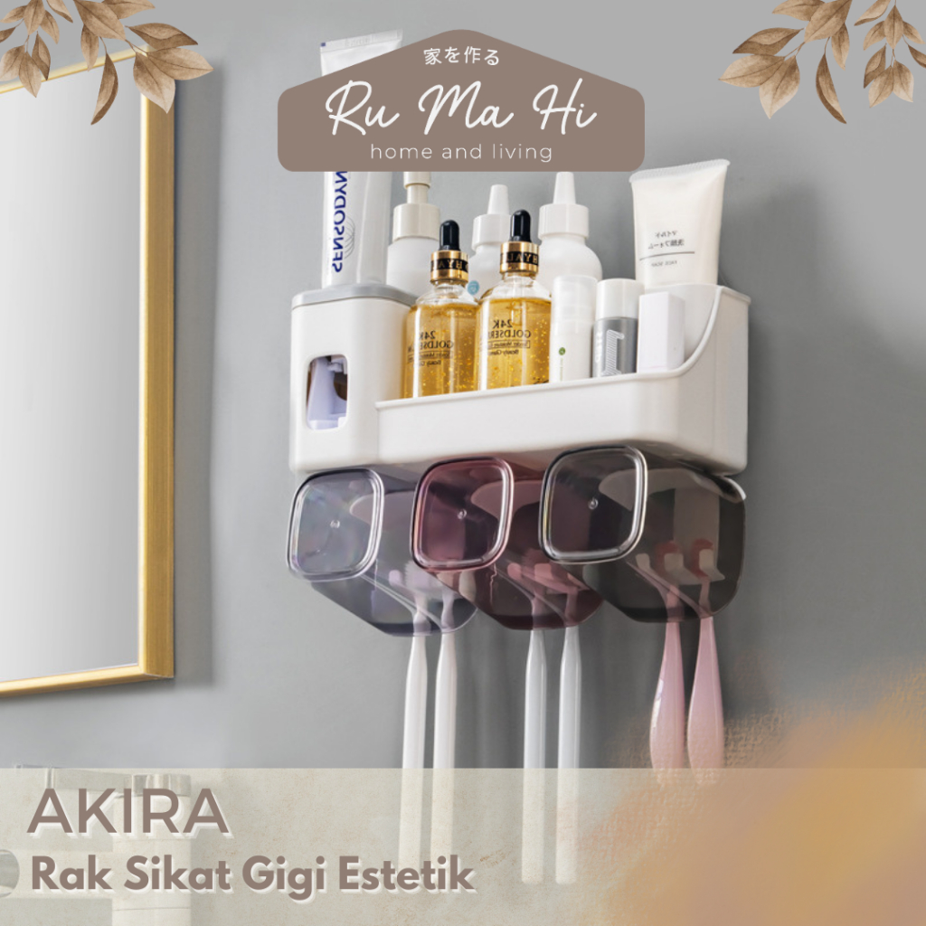 Rumahi -AKIRA Toothpaste Storage Smart Organizer Tooth Brush Aesthetic ...