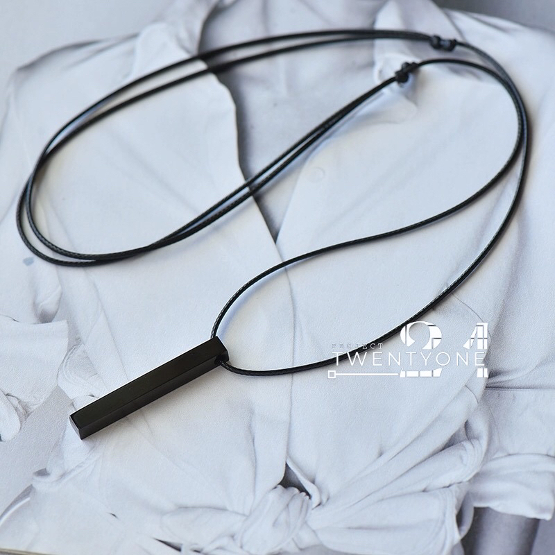 Trendy STAINLESS RUST BLOCK PENDANT ROPE NECKLACE FOR MEN AND WOMEN ...