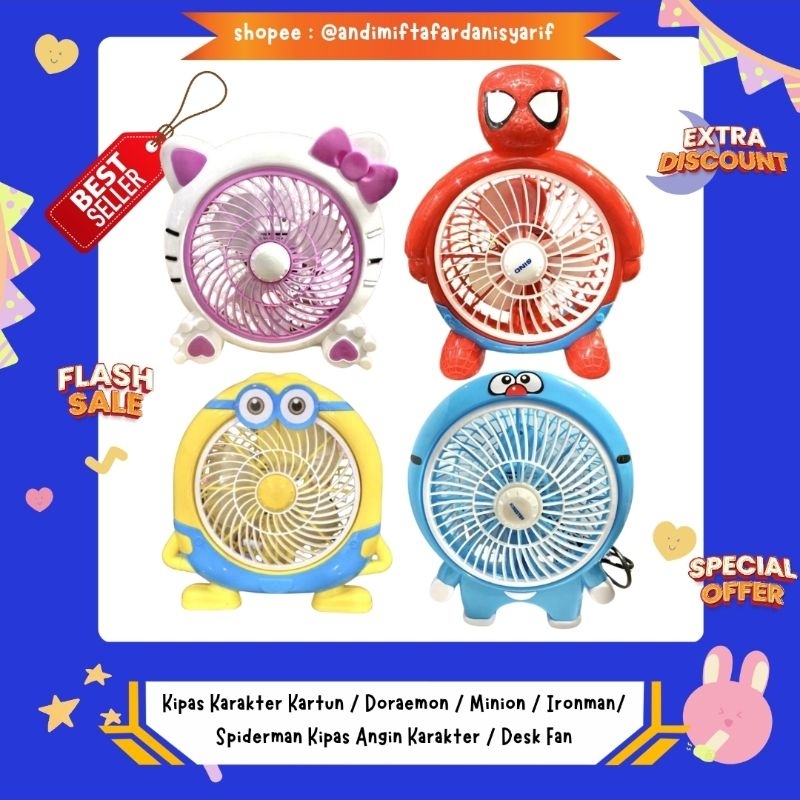 Cute Cartoon Character Fan Hello Kitty Doraemon Minion Bhin2 Ironman