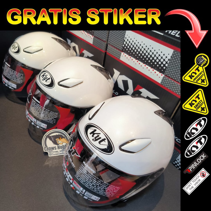 Original KYT DJ MARU HELMET Solid WHITE GLOSS | Shopee Malaysia