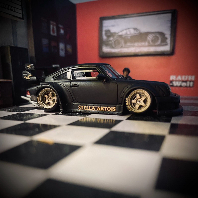 Qidian Resin Model 1:64 RWB 930 Stella Artois Matt Black Seal | Shopee ...