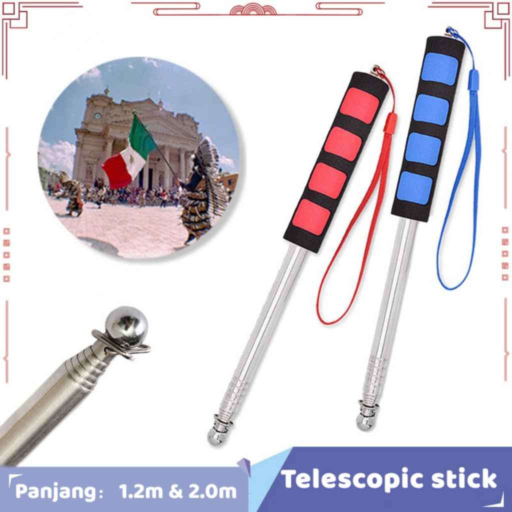 Flag pole stick 1.2M 2M Tour leader travel flag pole Telescopic pointer ...