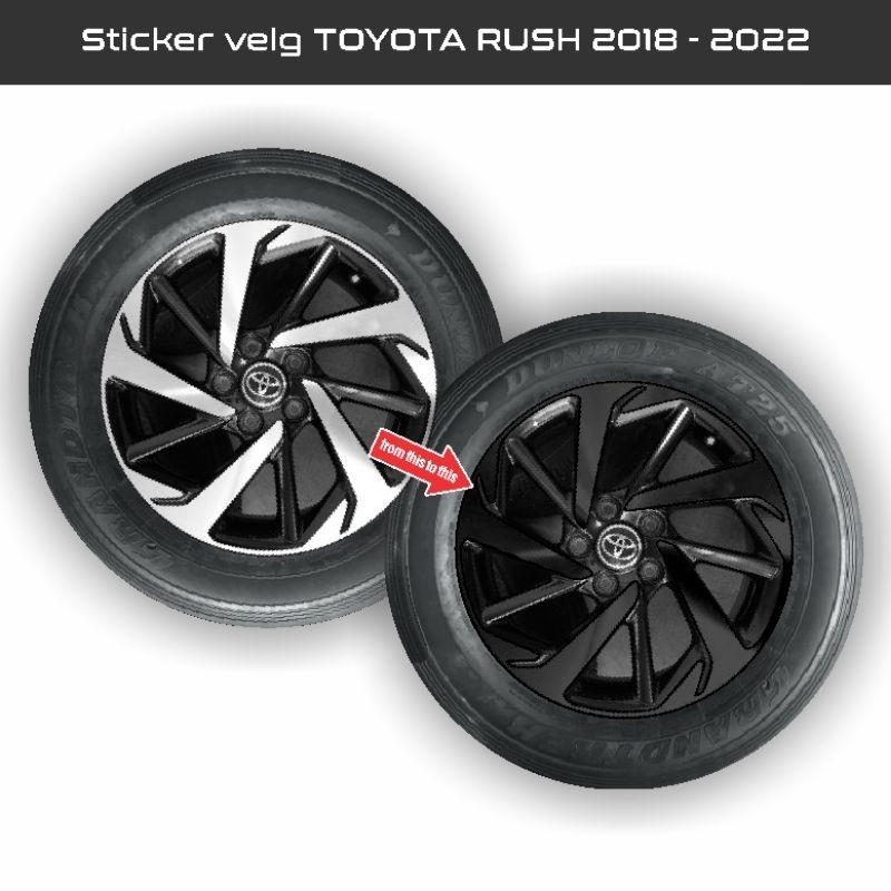 Toyota all new rush 2018 - 2023 / TRD - GR rim sticker (silver beret ...