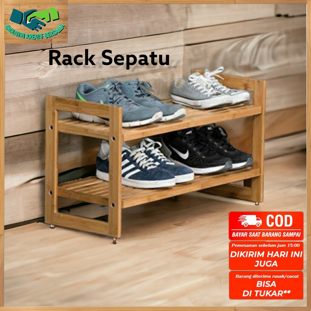 KAYU Minimalist Dutch Teak Wood Shoe Rack | Shopee Malaysia