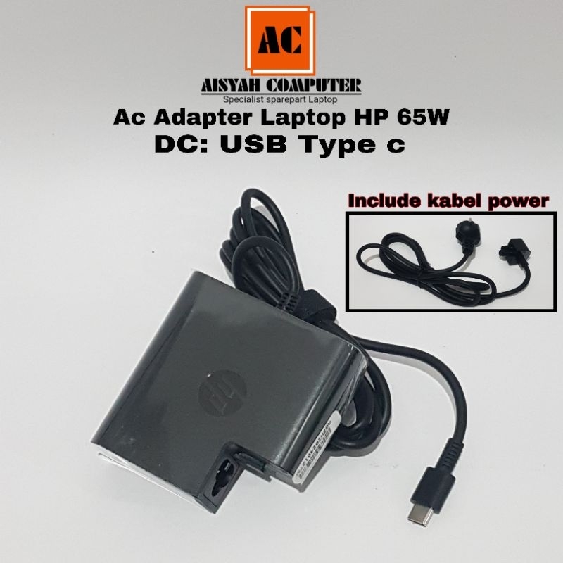Original charger adapter for HP Laptop Box Model 65Watt 20V 3.25A usb ...