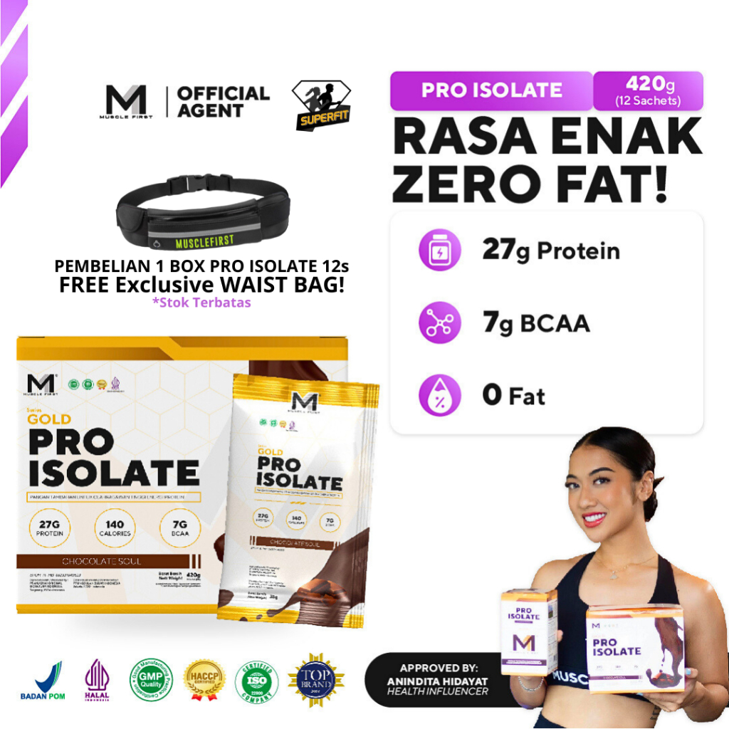 Muscle First PRO Isolate Travel Size 1 Box Contains 12 Sachets @35gr 420g CHOCOLATE SOUL Flavor ...