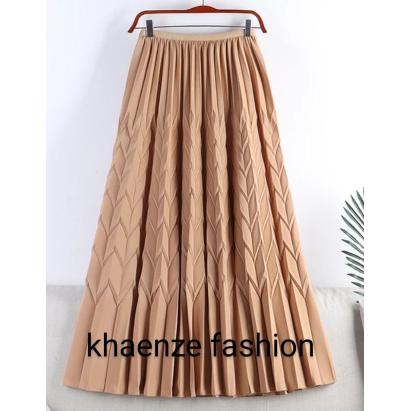 Rice leaf plisket skirt maxi premium plisket skirt comfortable plisket ...