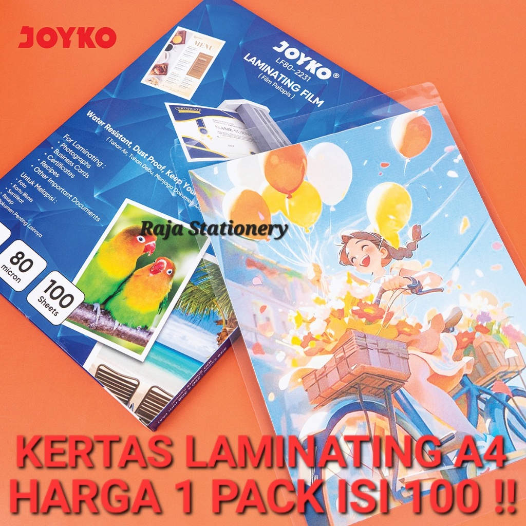 Joyko Laminating Film A4 / Laminating Plastic Paper A4 Plastic Paper ...