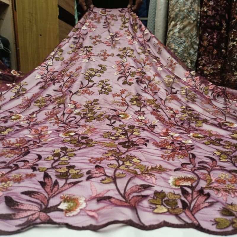 MAWAR !! Premium Garden Tulle Fabric | Most Luxurious Motifs | Roses ...