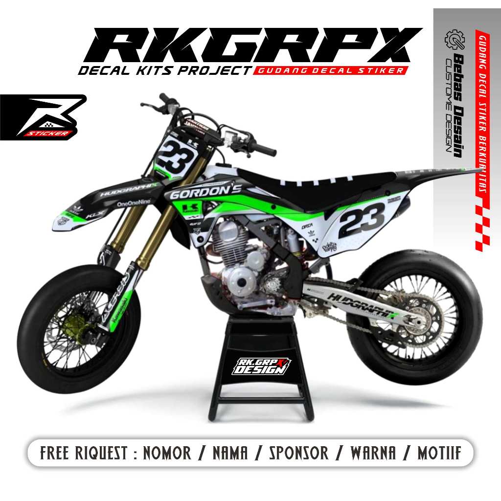 DECAL STICKER KLX GORDON -CRF 150 L - DTRACKER - KLX BF -WR - PREMIUM ...