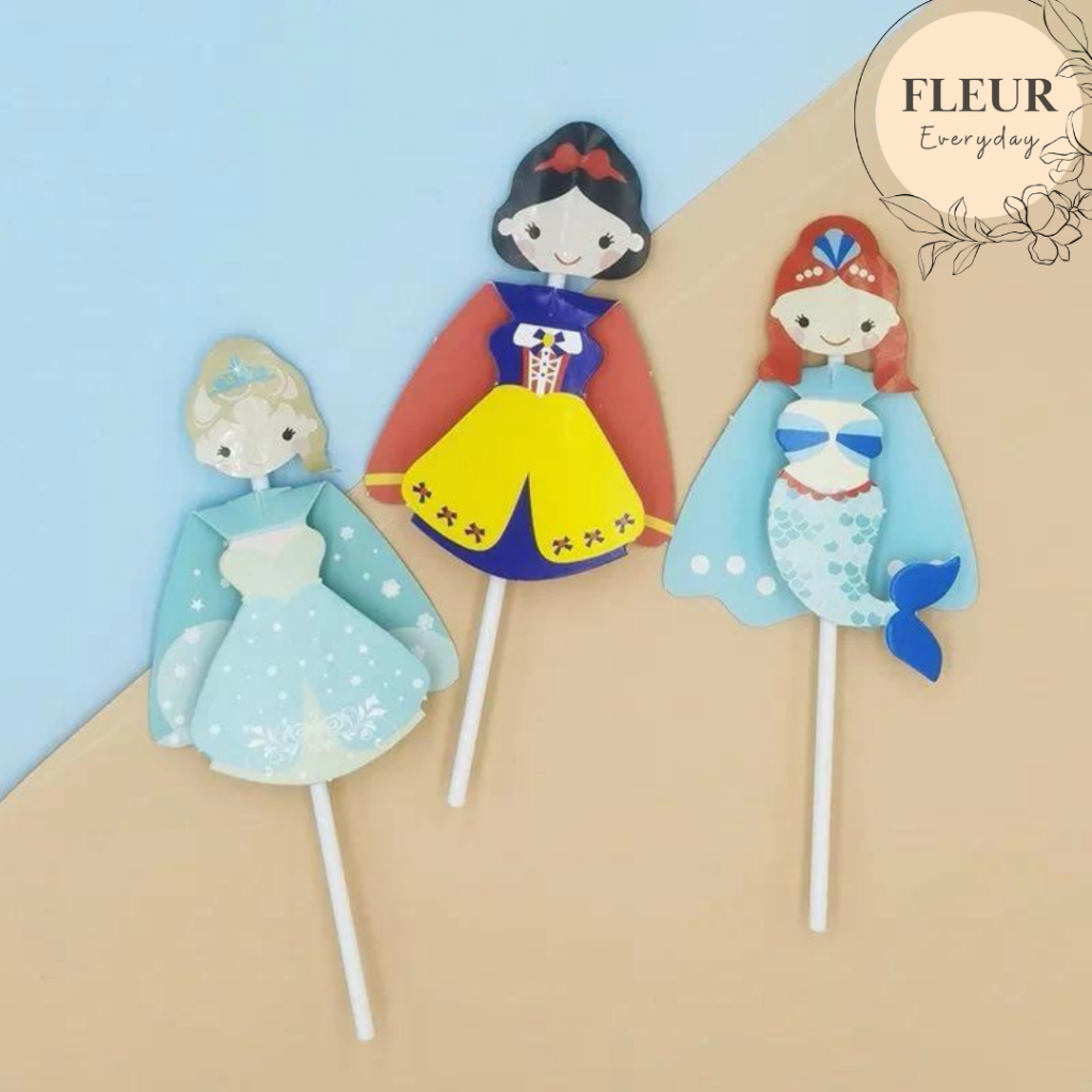 Cake topper Lollipop Stick DISNEY PRINCESS candy Decoration candy cake ...