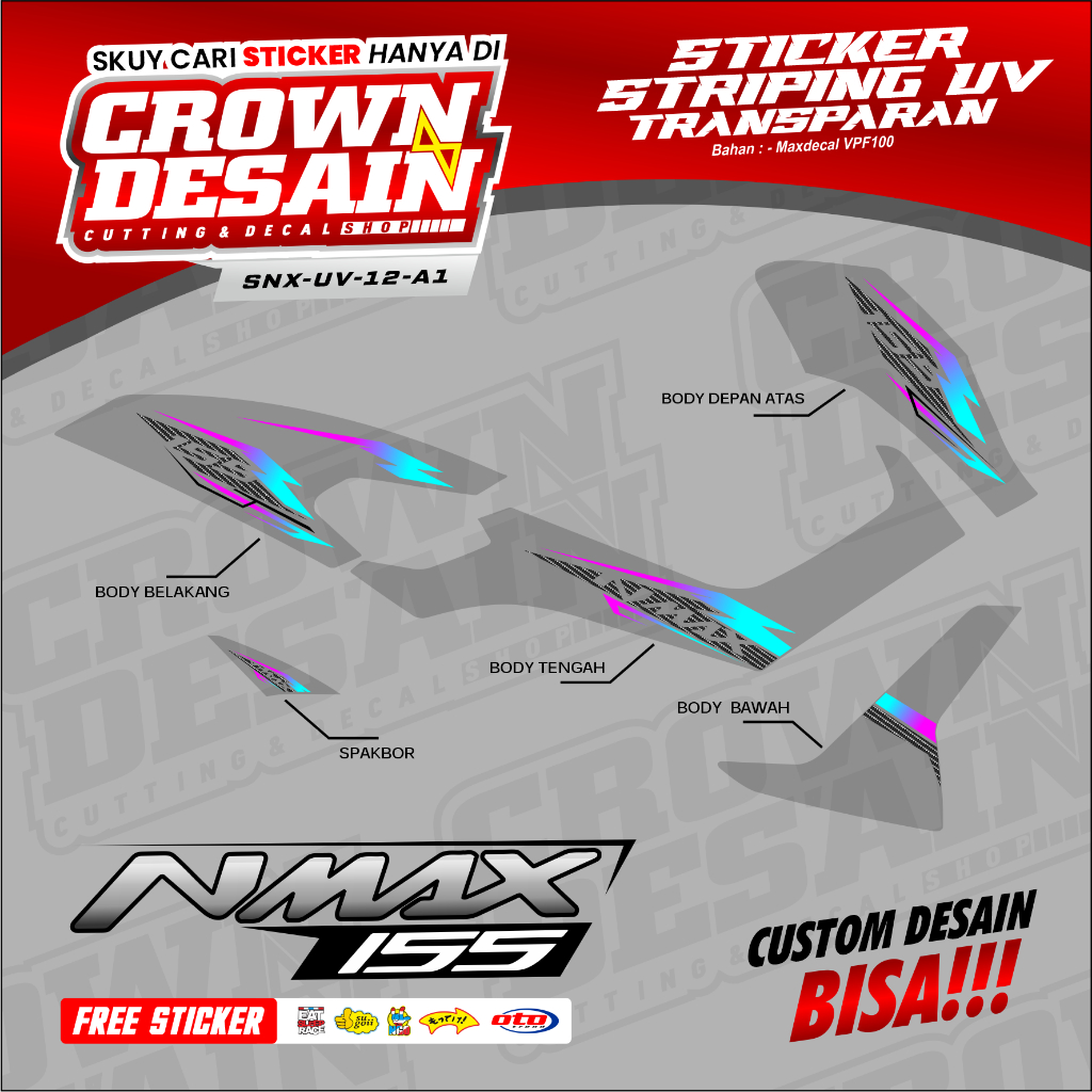 Striping Sticker NMAX 155 OLD Simple Line MOTIF Color Variant - UV ...