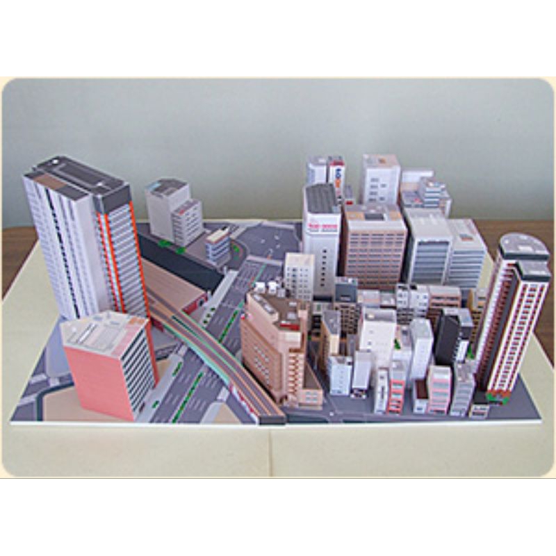 Japanese tokyo City diorama papercraft pattern sheet (NM-B) | Shopee ...