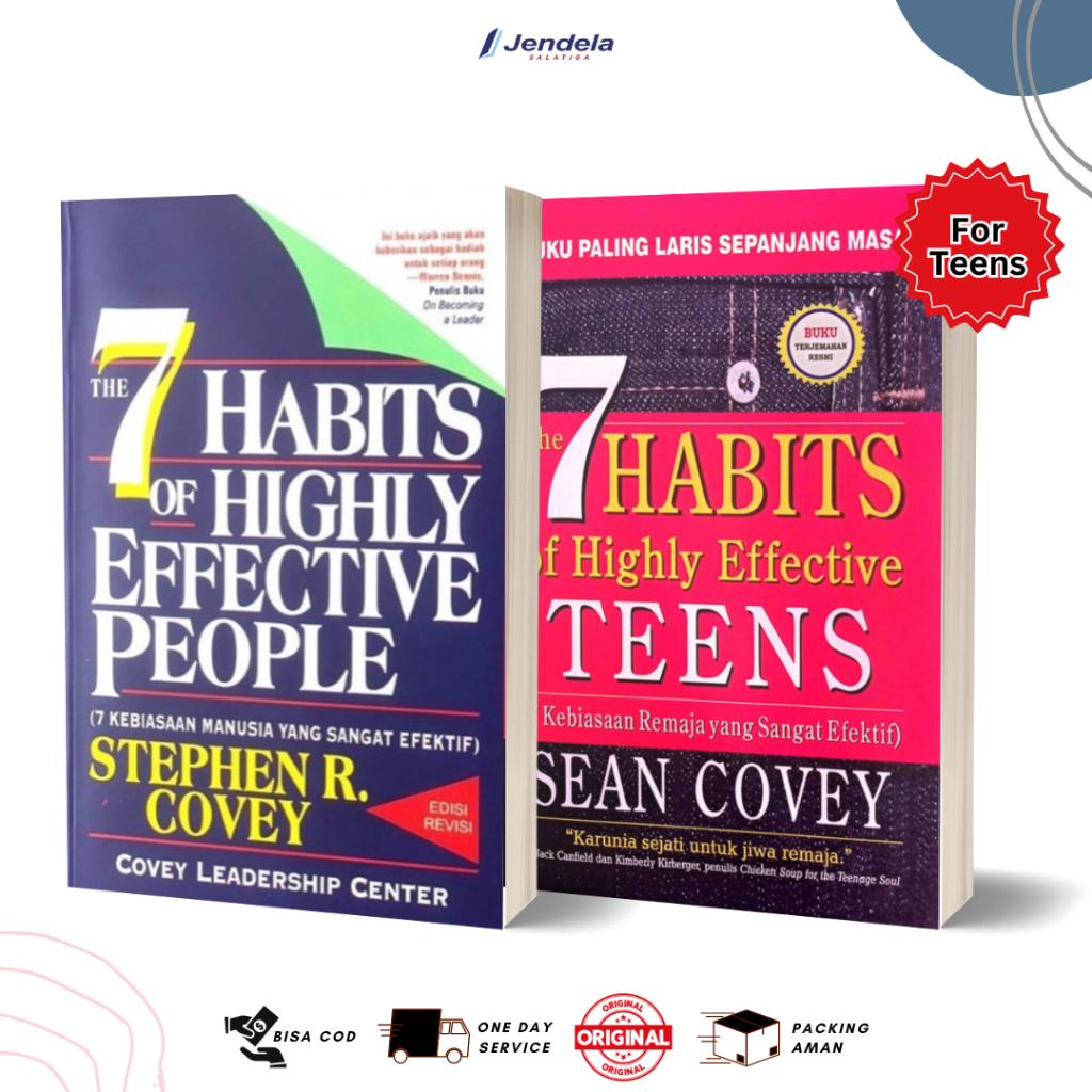 Book The 7 Habits of Highly Effective People Stephen R Covey & 7 Habits Teen Sean Covey | Shopee ...