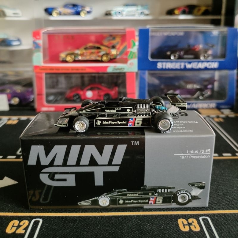 Mini GT F1 Lotus 78 5 1977 JPS Presentation | Shopee Malaysia