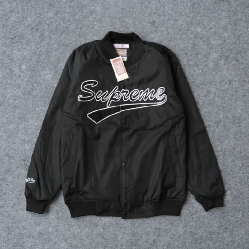 HITAM Varsity JACKET BOMBER DISTRO BRANDED Black Men FULL TAG ...