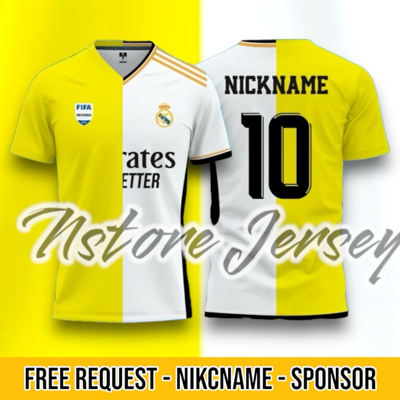 Madrid X Fifa Ucl 2024 Combination Jersey T-Shirt Free namset | Shopee ...