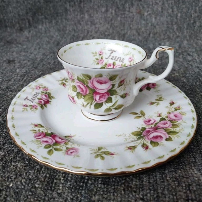 Royal Albert Flower Of The Month FOTM June Teacup&plate 20cm | Shopee ...